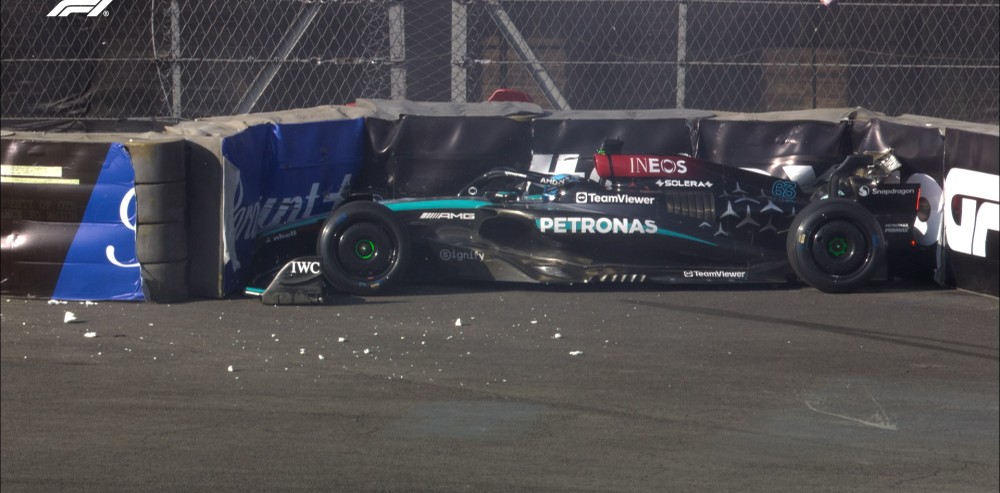 F1: George Russell protagonizó un duro accidente y generó la bandera ...
